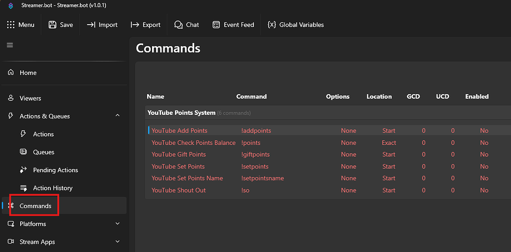 YouTube Points System (Core) - Approved - Streamer.bot Extensions