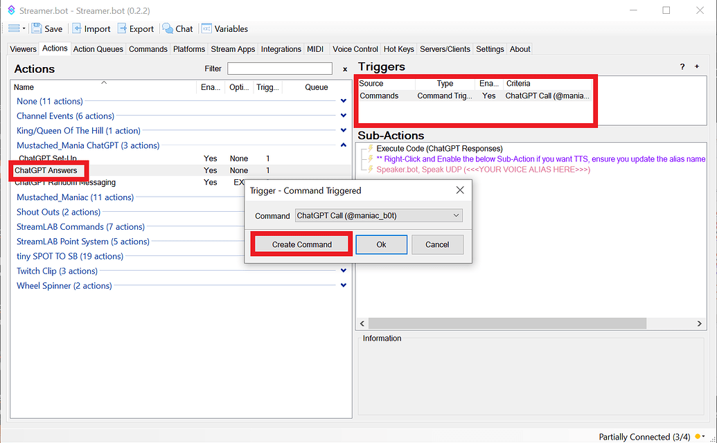 ChatGPT Bot Integration - Approved - Streamer.bot Extensions