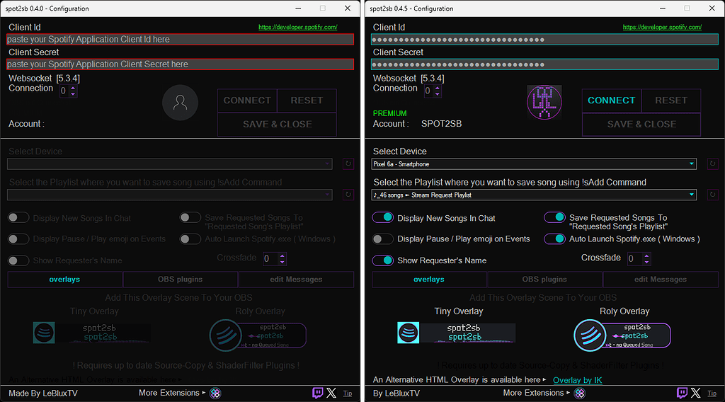 Spotify Integration SPOT TO SB - Approved - Streamer.bot Extensions
